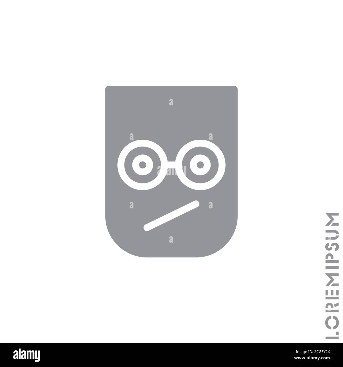 Sad and Confused Emoticon Icon Vector Illustration. Style. Gray on ...