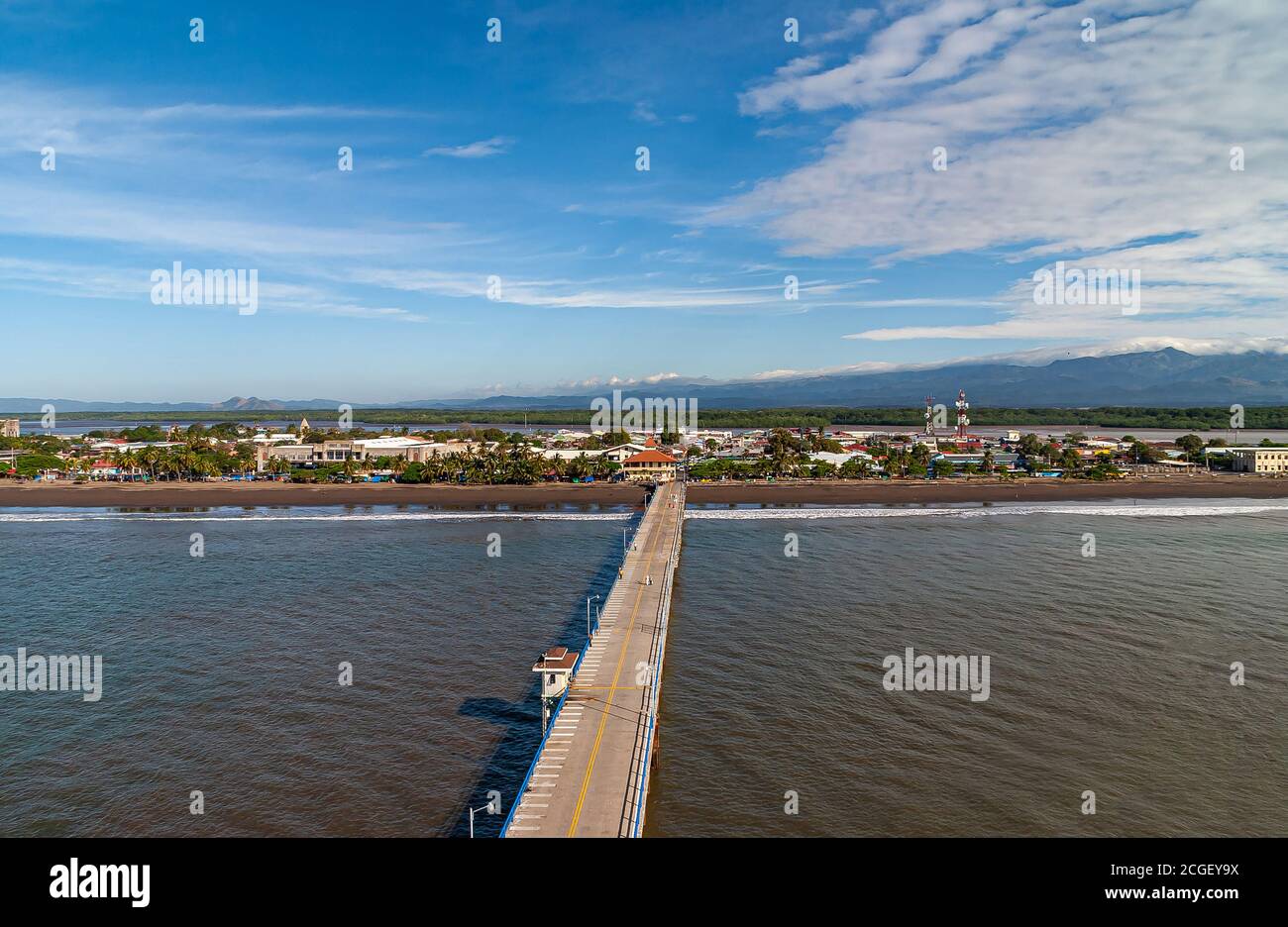 Puntarenas, Costa Rica - November 28, 2008: Long pier into Gulf of ...