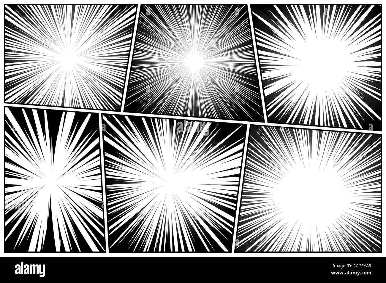 Comic book radial lines collection. Comics background with motion ...