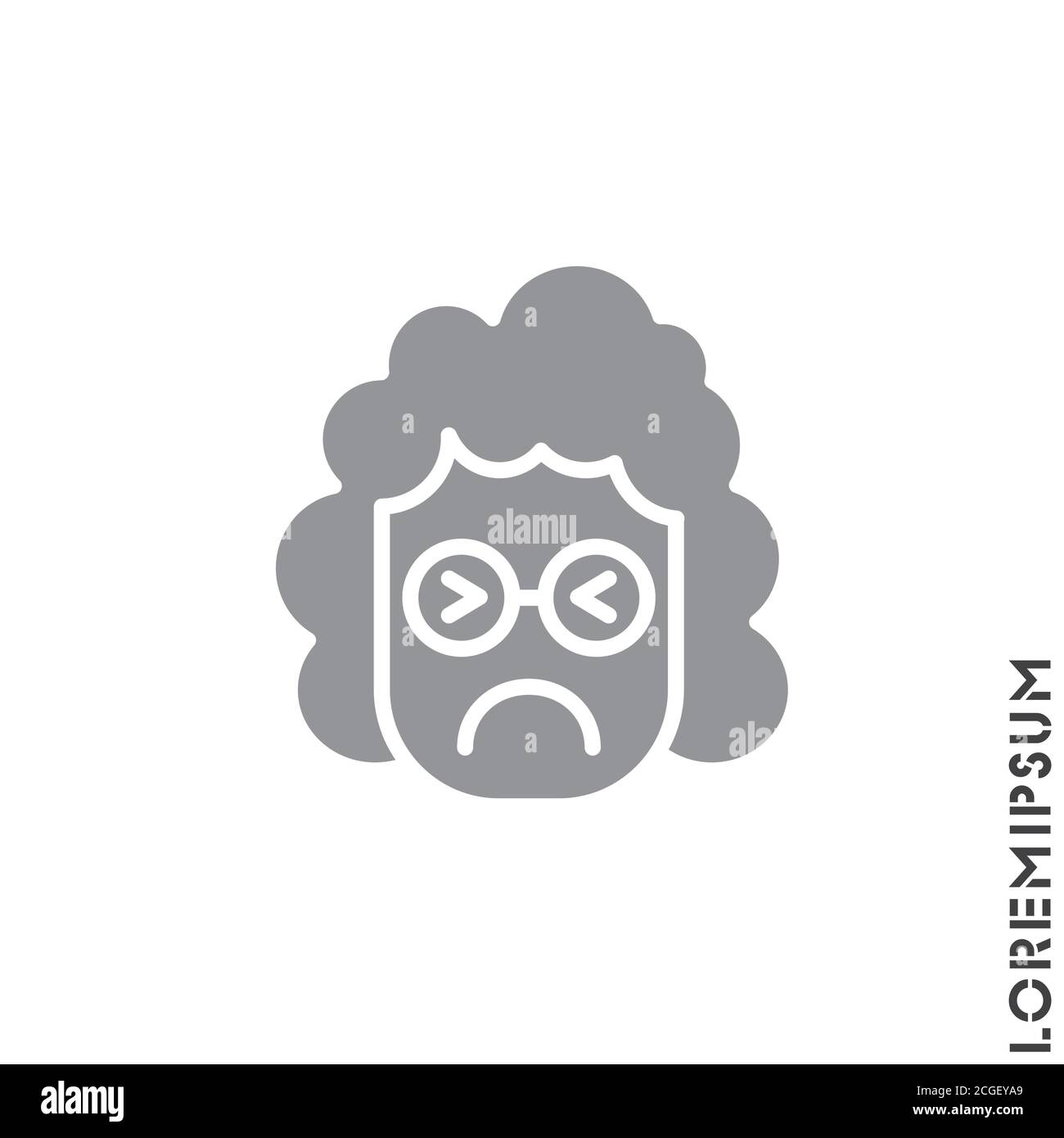 Sad Cry Stressful Emoticon girl, woman Icon Vector Illustration. Style ...