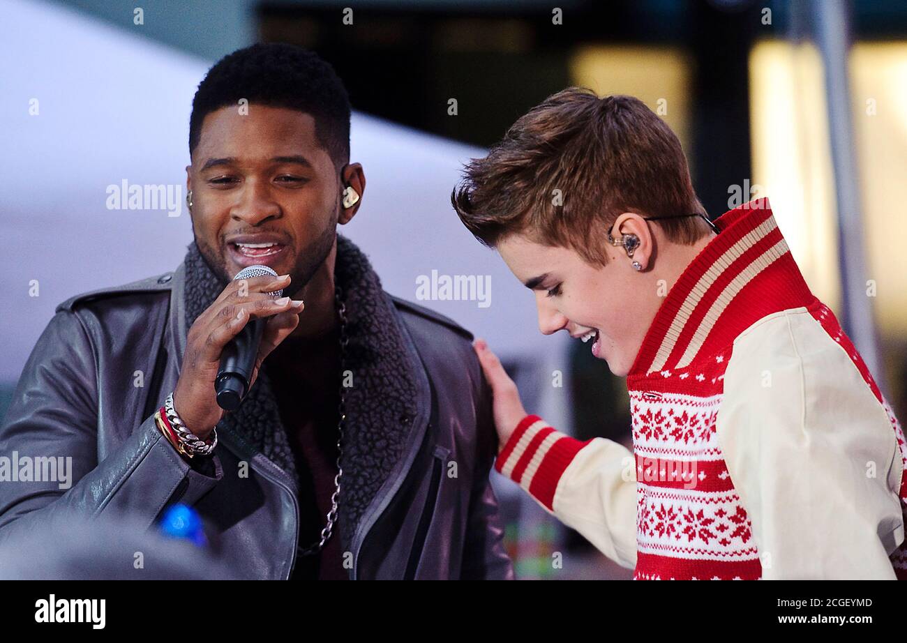 Usher and Justin Bieber perform live on NBC's Today Show's Concert ...