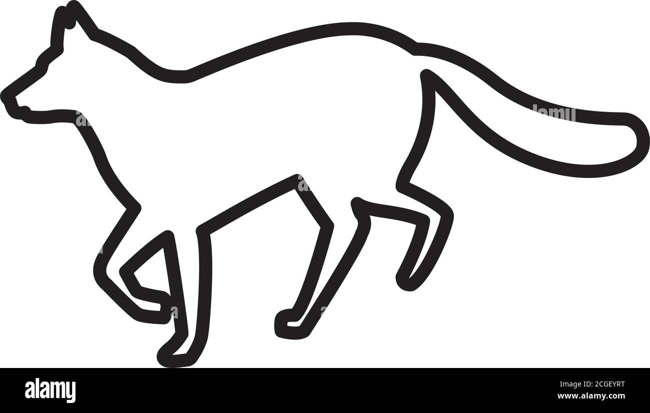 Running Fox Silhouette Clip Art