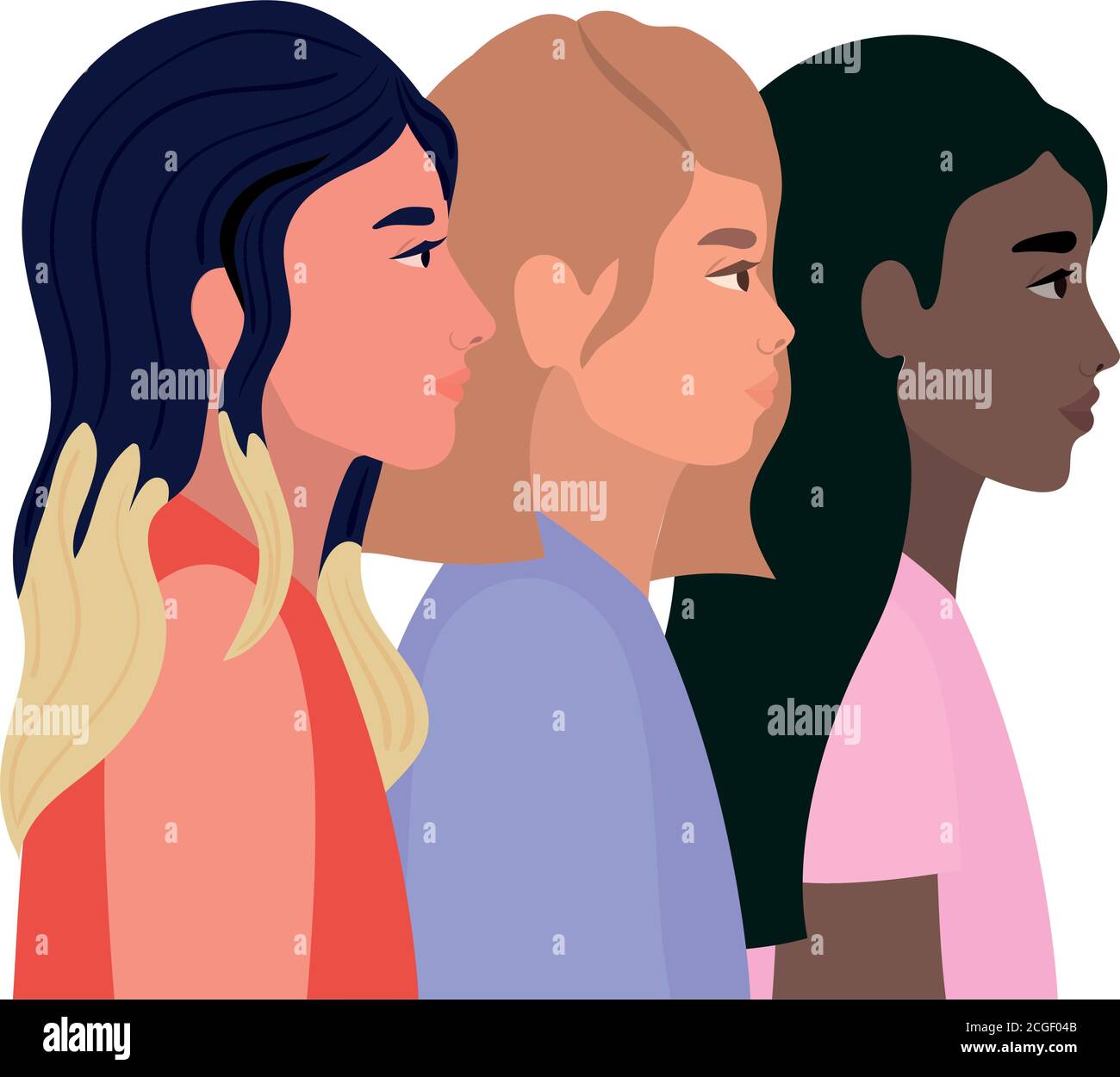 Side view pretty female Stock Vector Images - Alamy