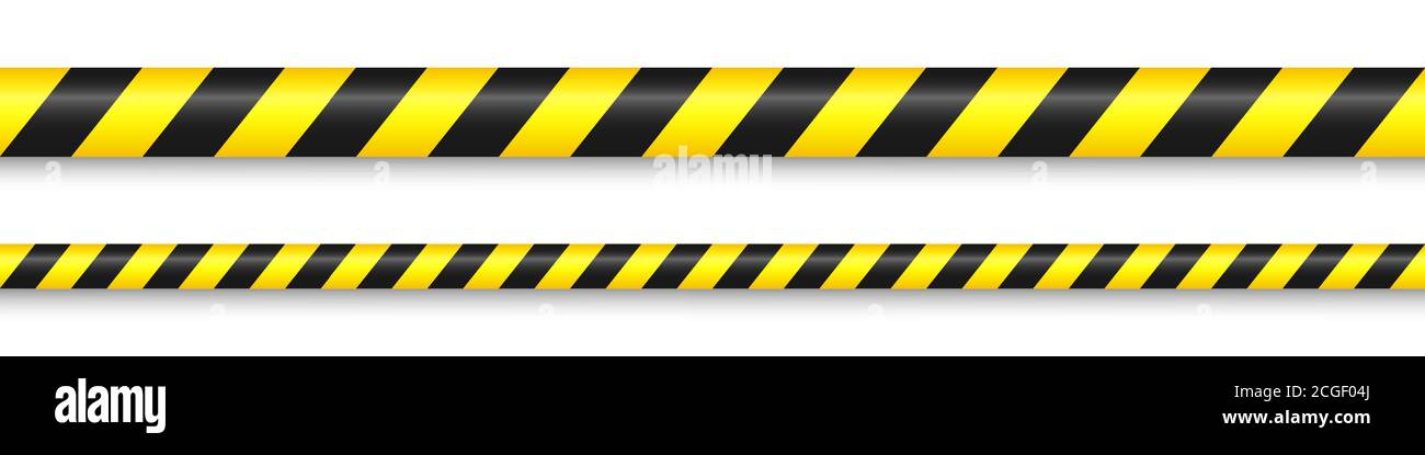 Realistic yellow barricade tape. Police warning line. Danger or hazard ...