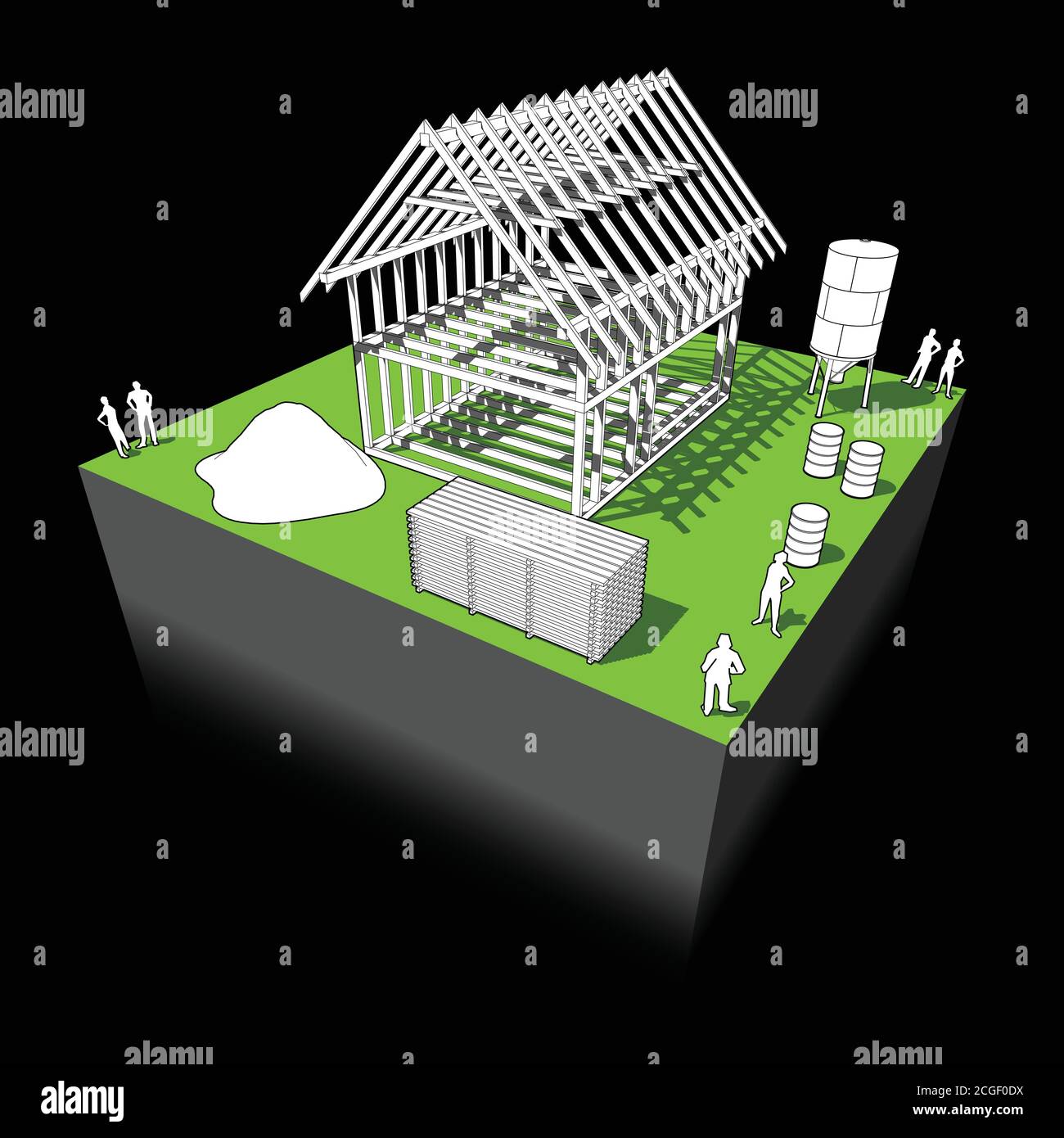 Lumber construction site Stock Vector Images - Alamy