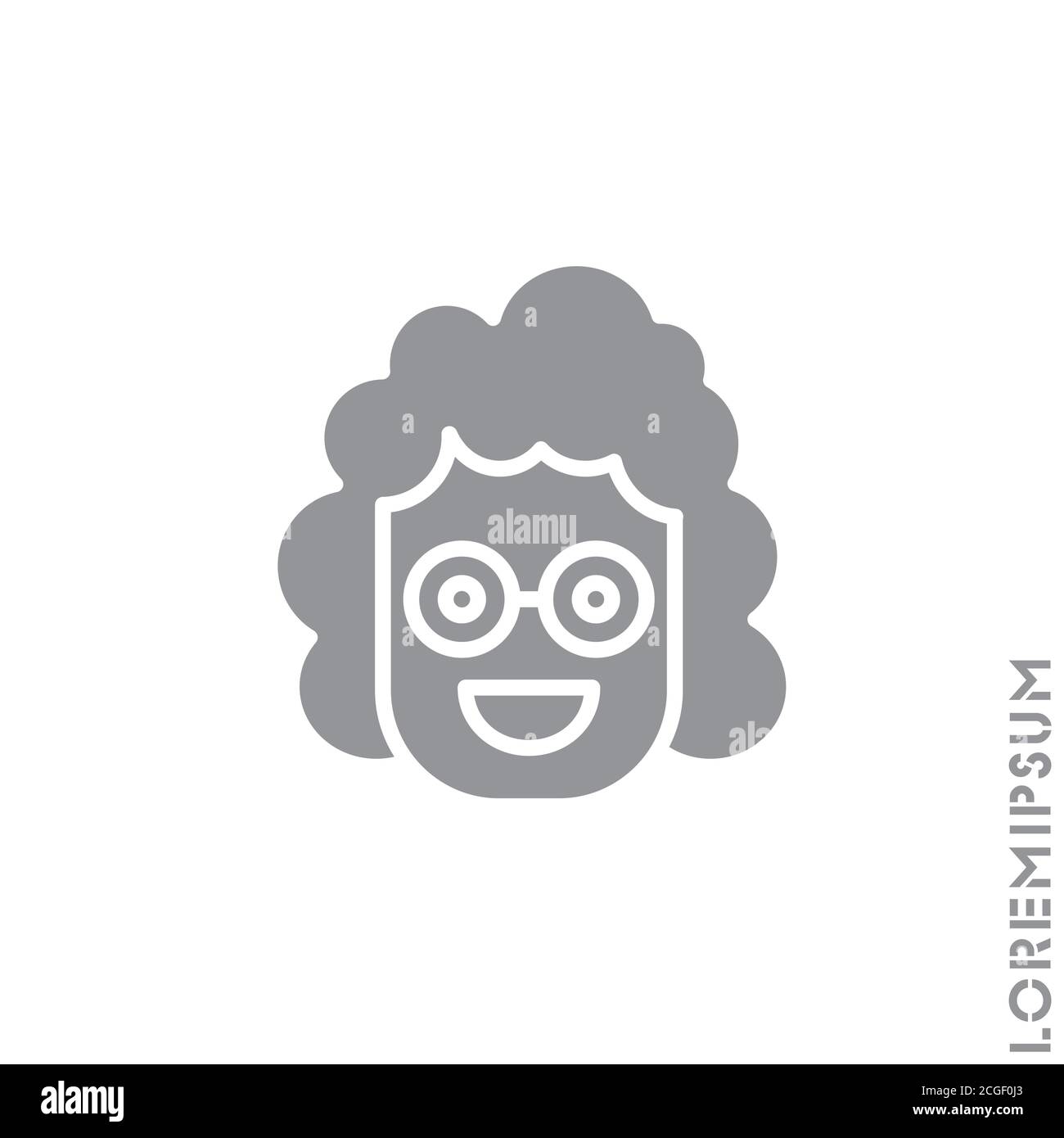 Positive girl, woman icon vector, emoticon symbol. Modern flat symbol ...