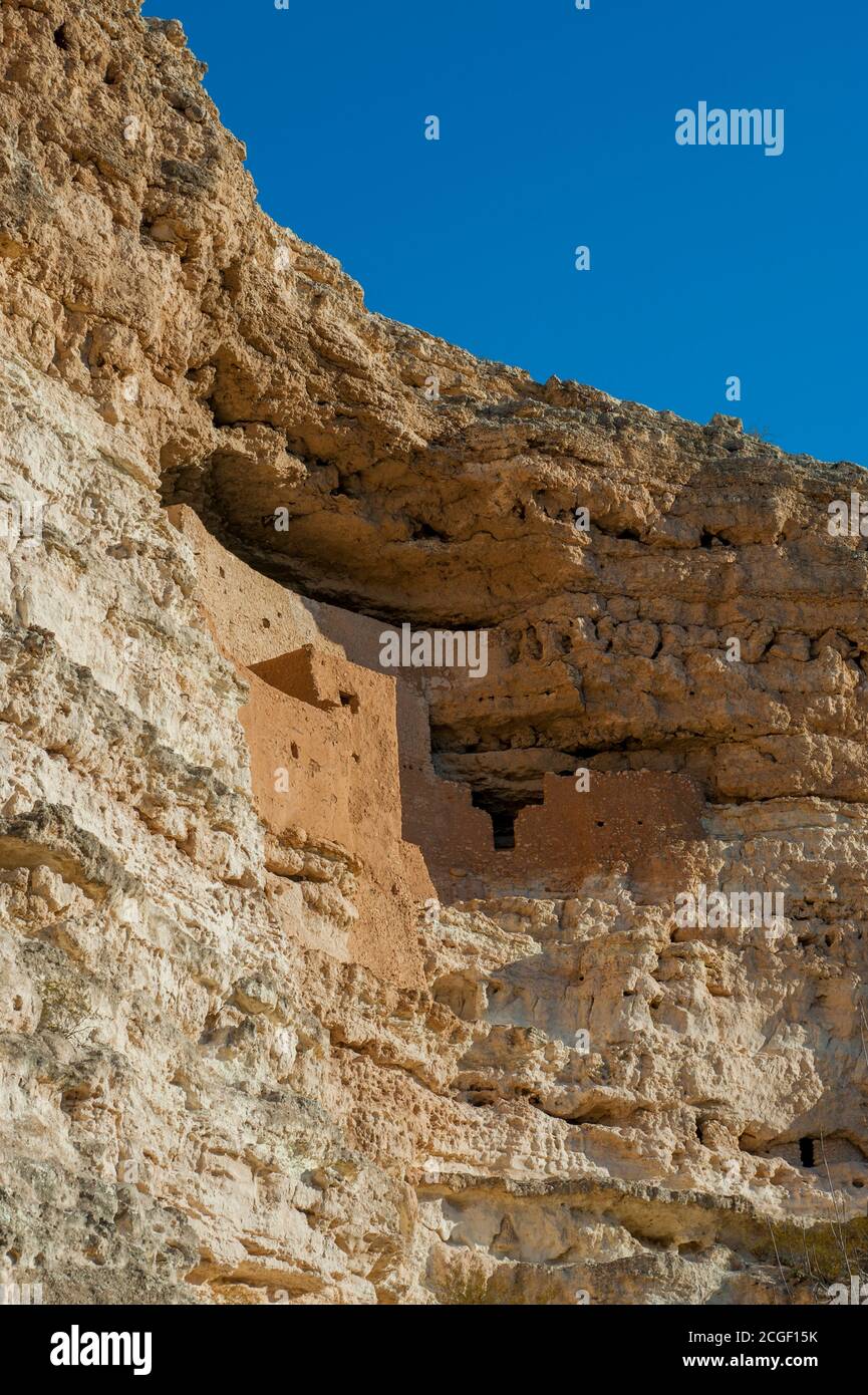 View of the five story cliff dwelling high above Beaver Creek built and ...