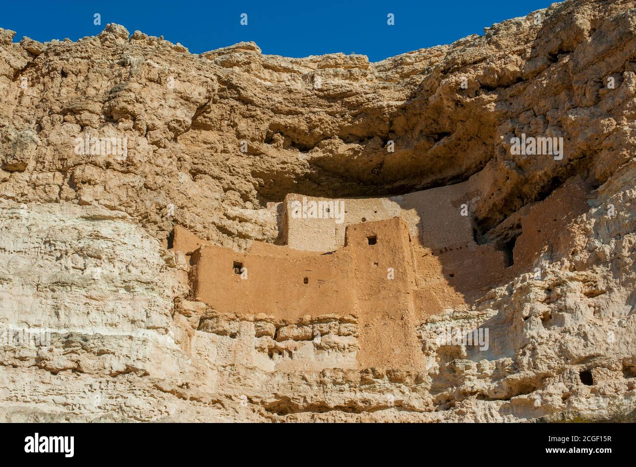View of the five story cliff dwelling high above Beaver Creek built and ...