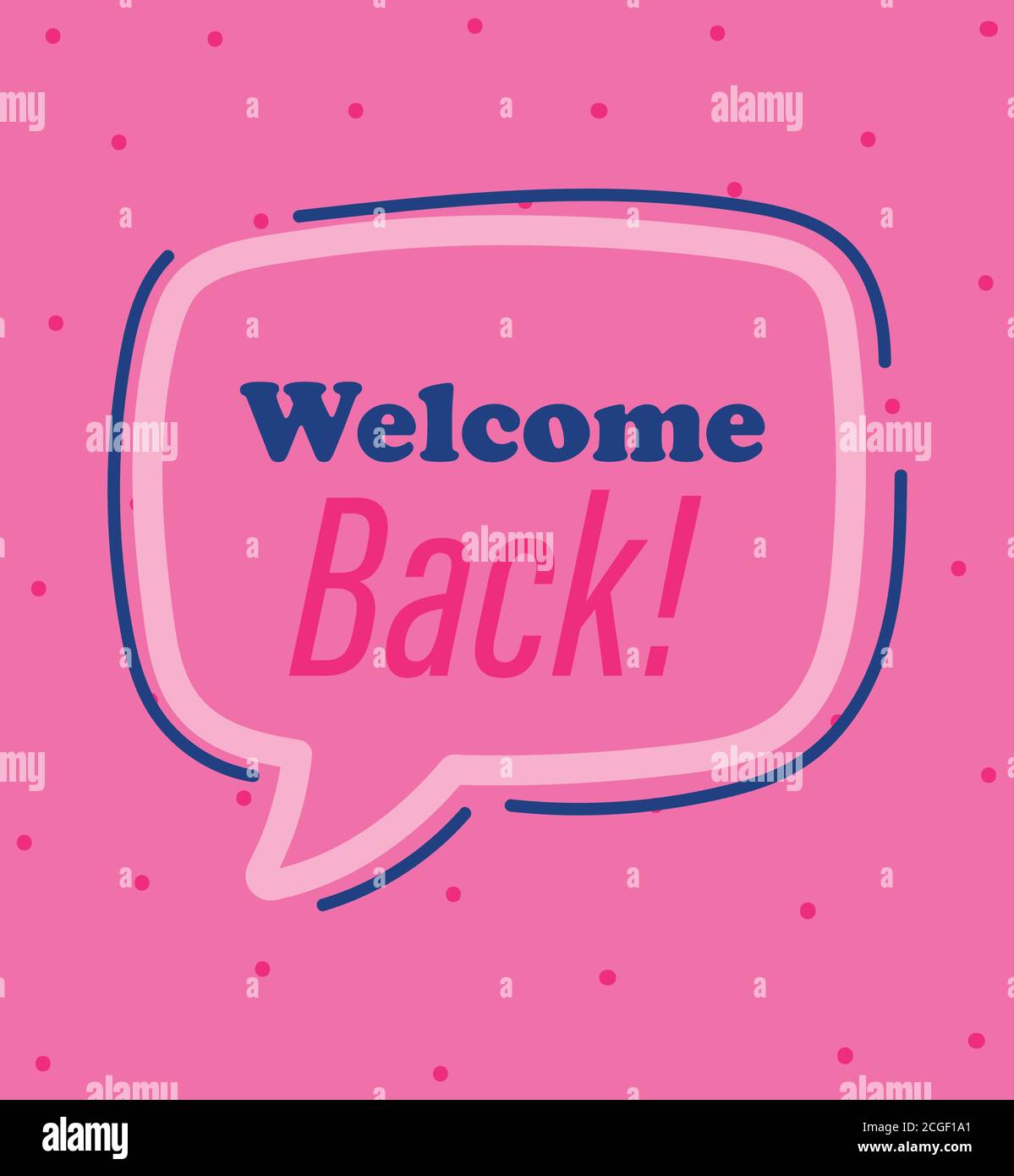 reopening, welcome back announce message pink background vector ...