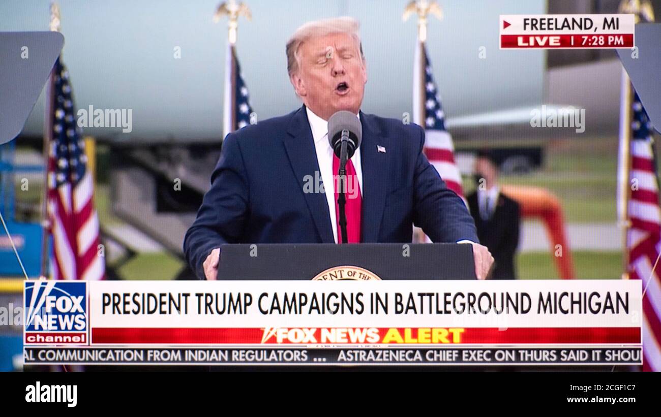 Freeland, Michigan, USA. 10th Sep, 2020. Screen grab of the Fox News ...