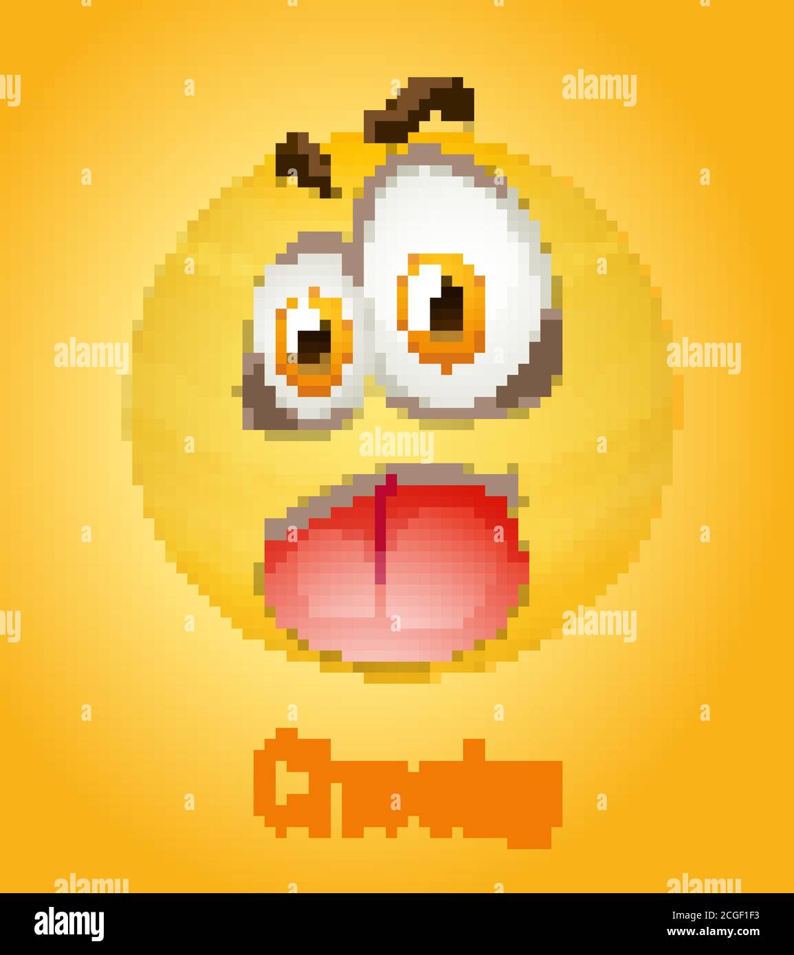 Cheeky emotional yellow face with tired text on yellow background ...