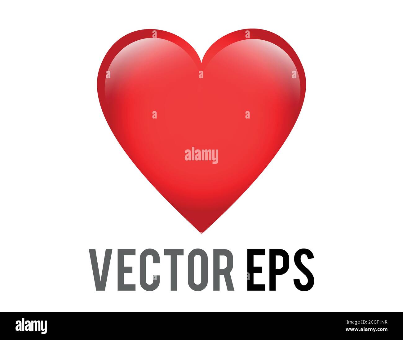 The Isolated Vector Classic Love Red Glossy Heart Icon Used For
