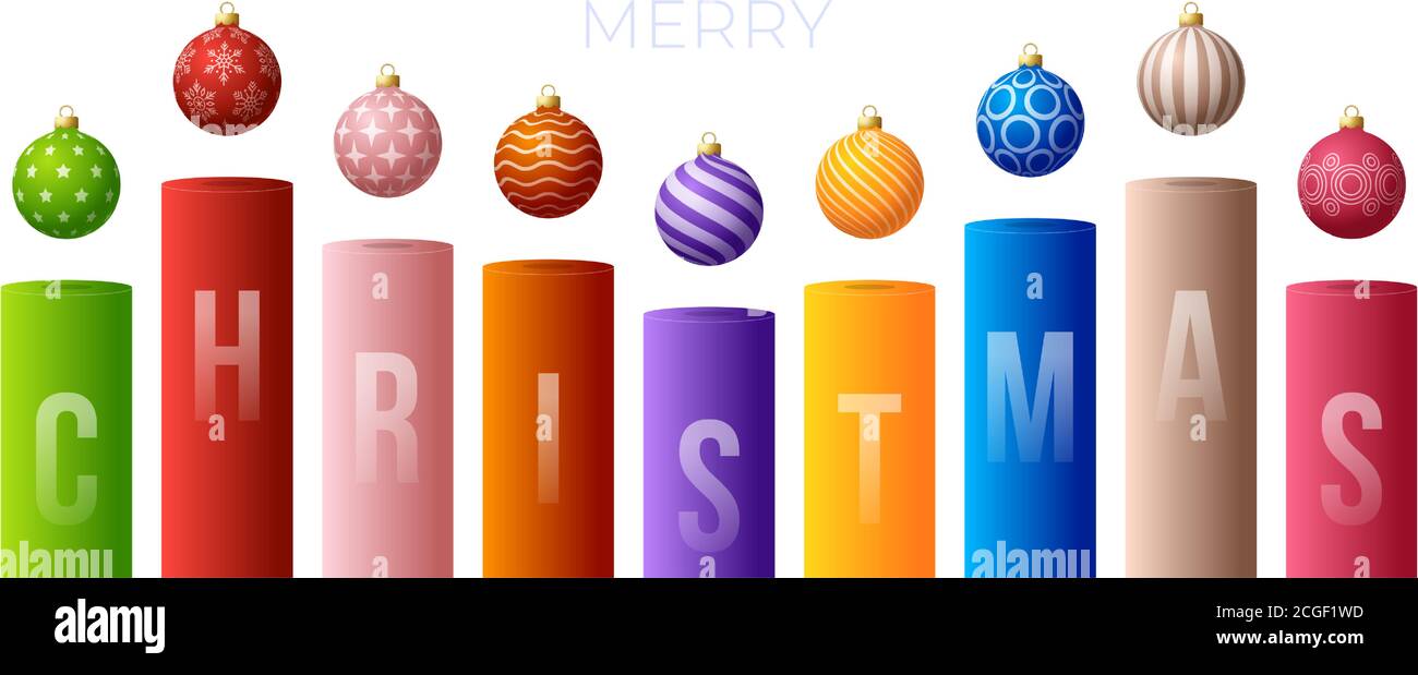 Christmas horizontal greeting banner with chart or graph element ...
