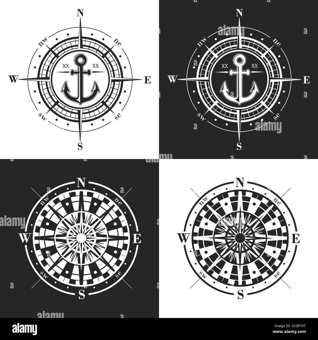 Drawing compass vector icon Black and White Stock Photos & Images - Alamy