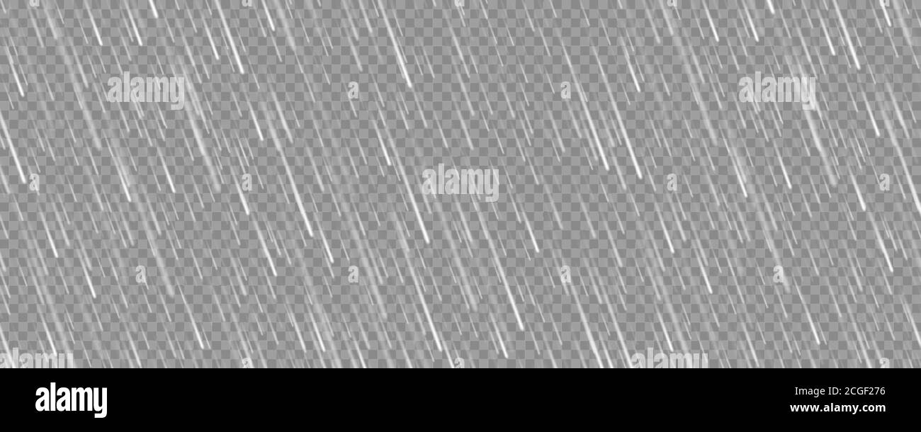 Realistic rain texture on transparent background. Rainfall, water drops ...