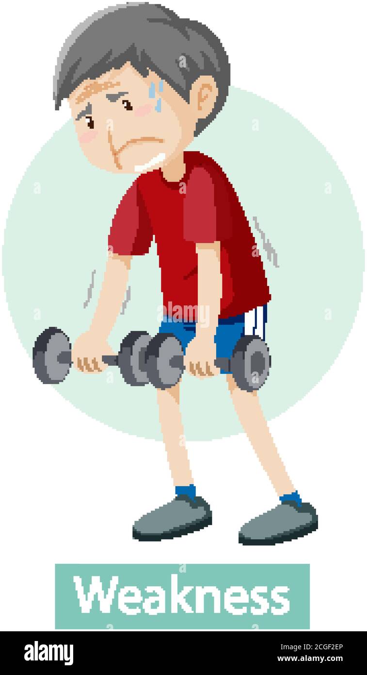Cartoon character with weakness symptoms illustration Stock Vector ...