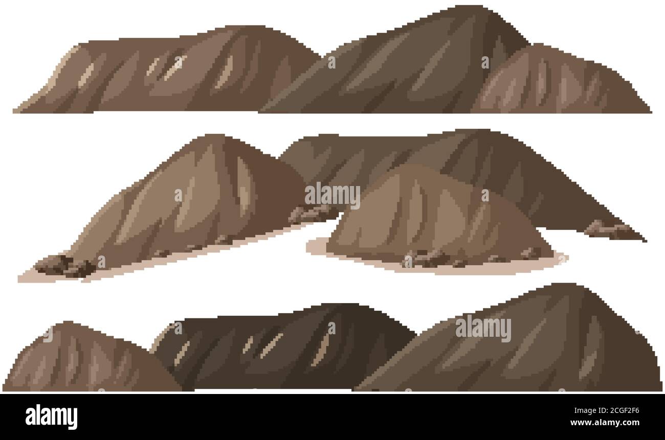 Diffrent shapes of rocks on white background illustration Stock Vector ...