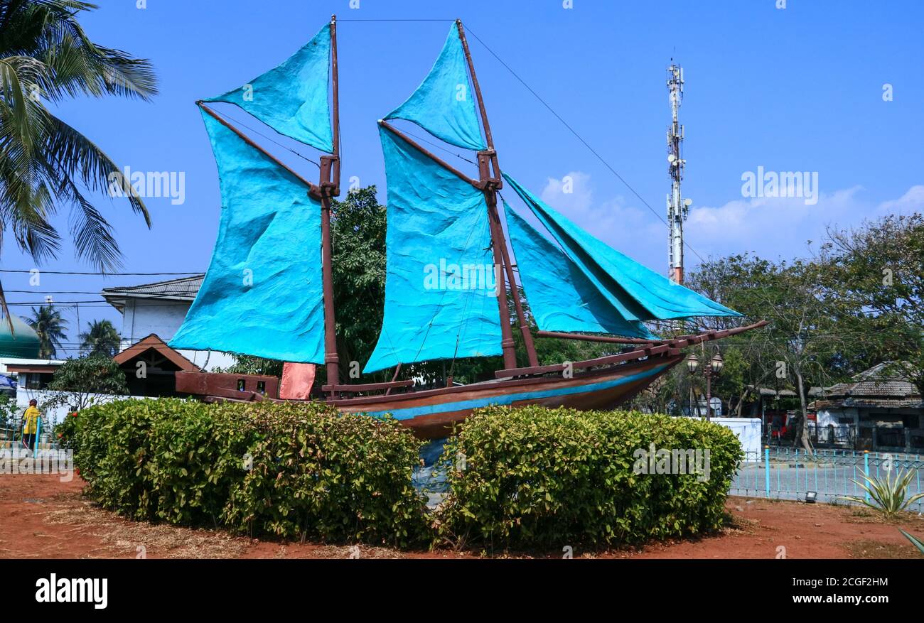 Jakarta, Indonesia - September 1, 2019: Phinisi boat monument at the ...