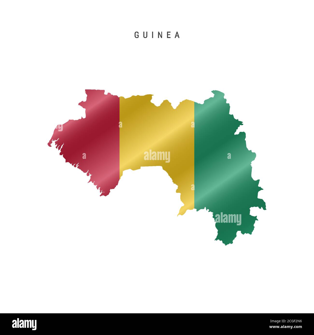 Waving flag map of Guinea. Vector illustration Stock Vector Image & Art ...