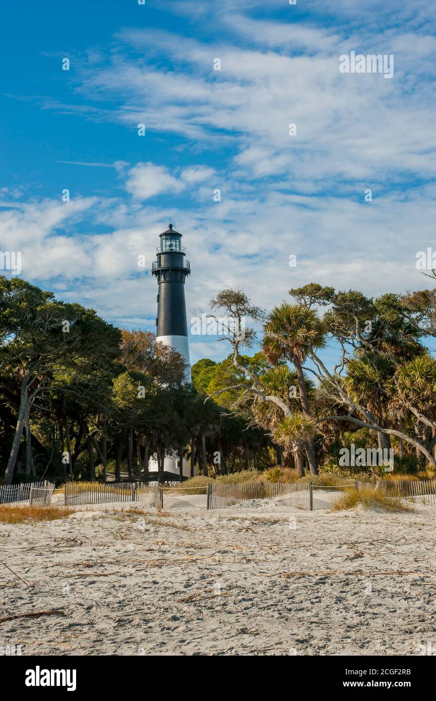 View of The Hunting Island Lighthouse, located in Hunting Island State ...