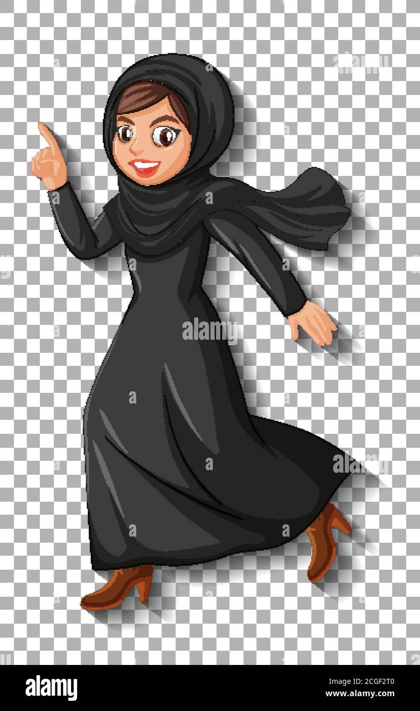 Beautiful muslim girl cartoon character illustration Stock Vector Image ...
