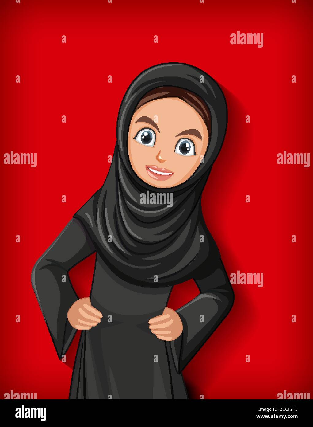 Beautiful arabic lady cartoon character illustration Stock Vector Image ...