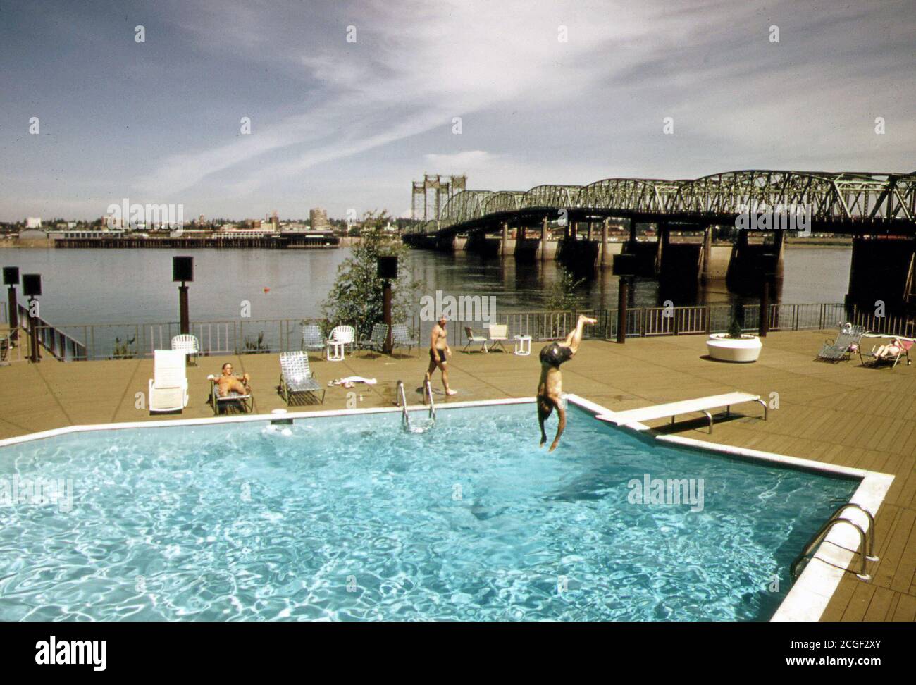 1973 Portland - Swimming Pool of Thunderbird Motel on the Columbia ...