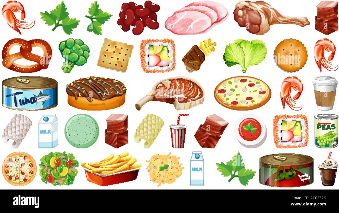 Set of food isolated illustration Stock Vector Image & Art - Alamy