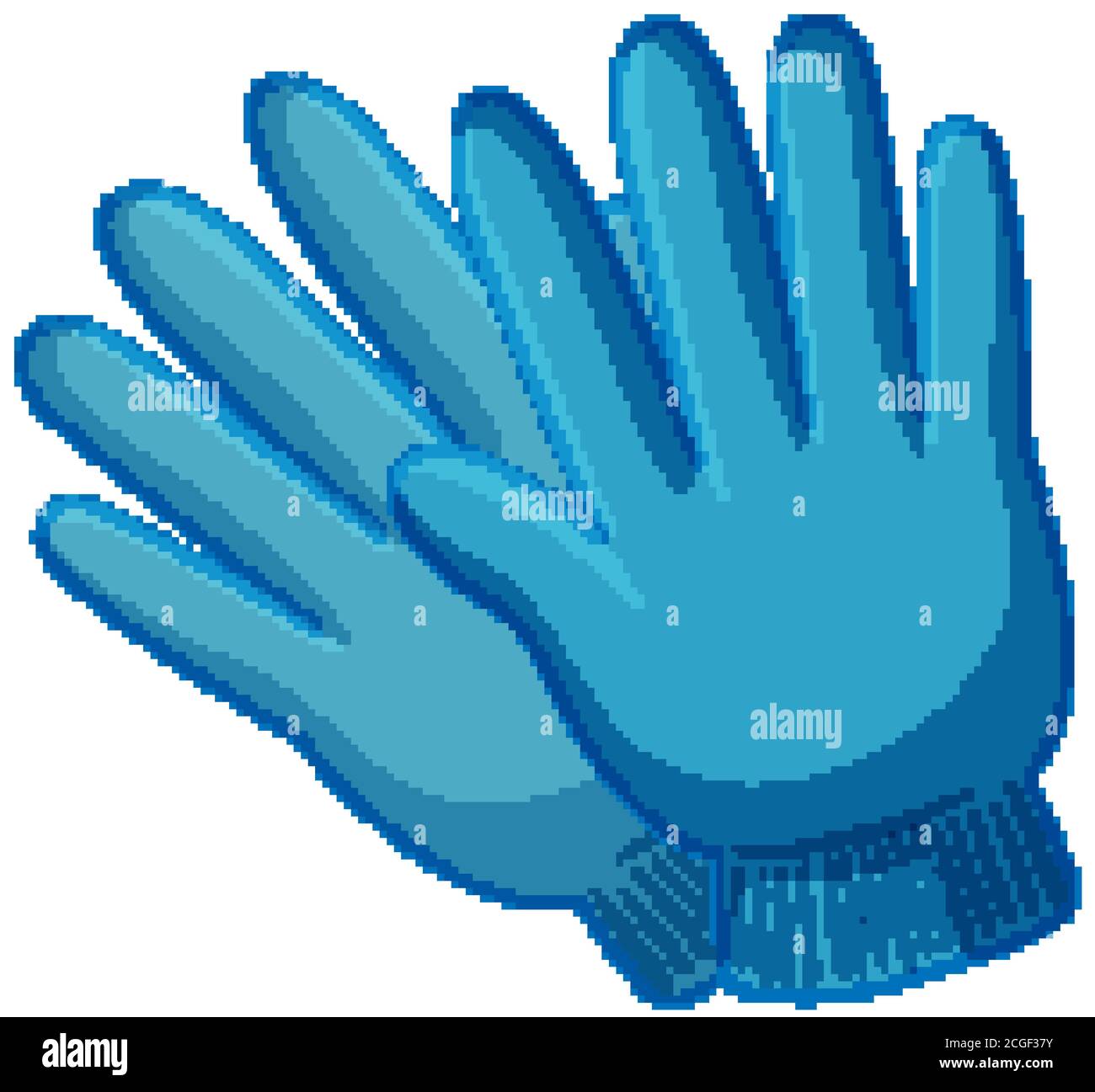 Blue gloves in cartoon style isolated on white background illustration ...