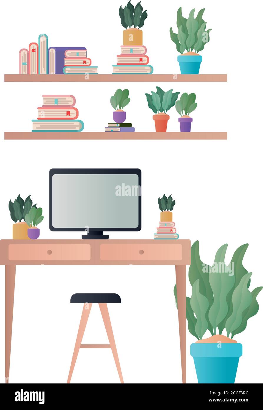 Desk plants Stock Vector Images - Alamy