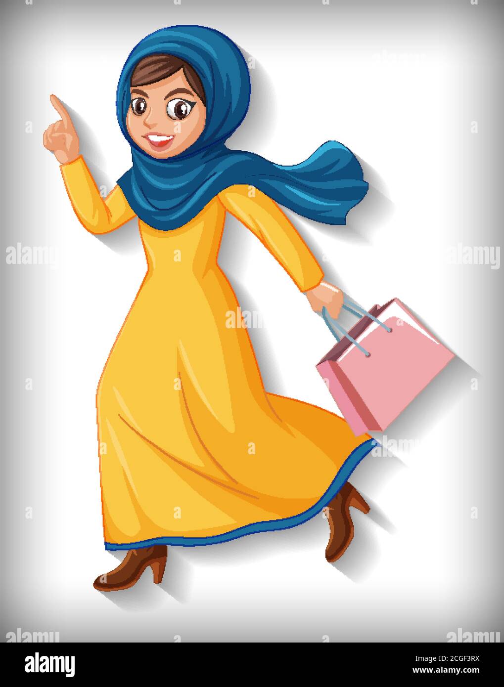 Beautiful arabic lady cartoon character illustration Stock Vector Image ...