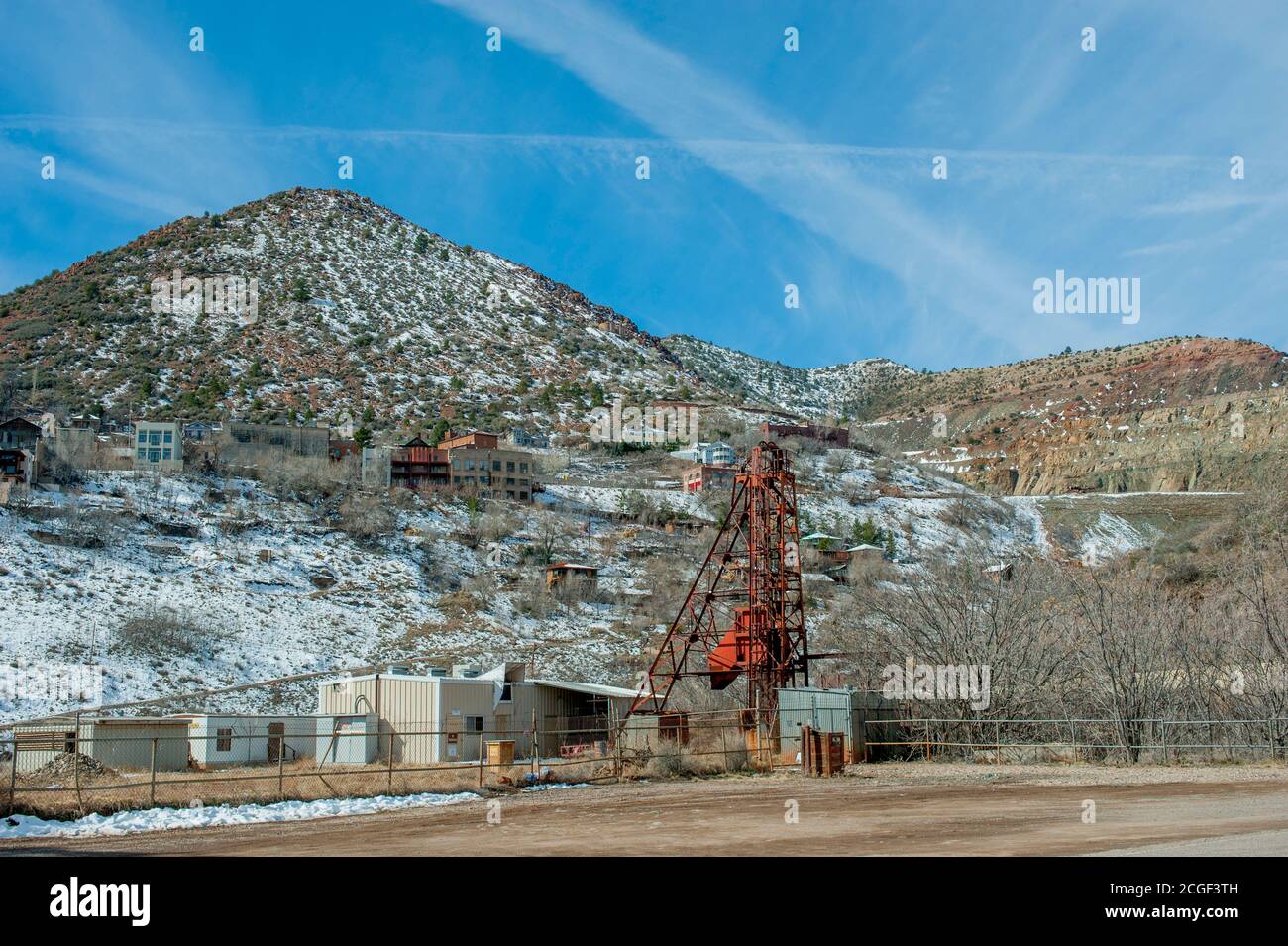 The Audrey Headframe Park, a historic park with old mining equipment in ...