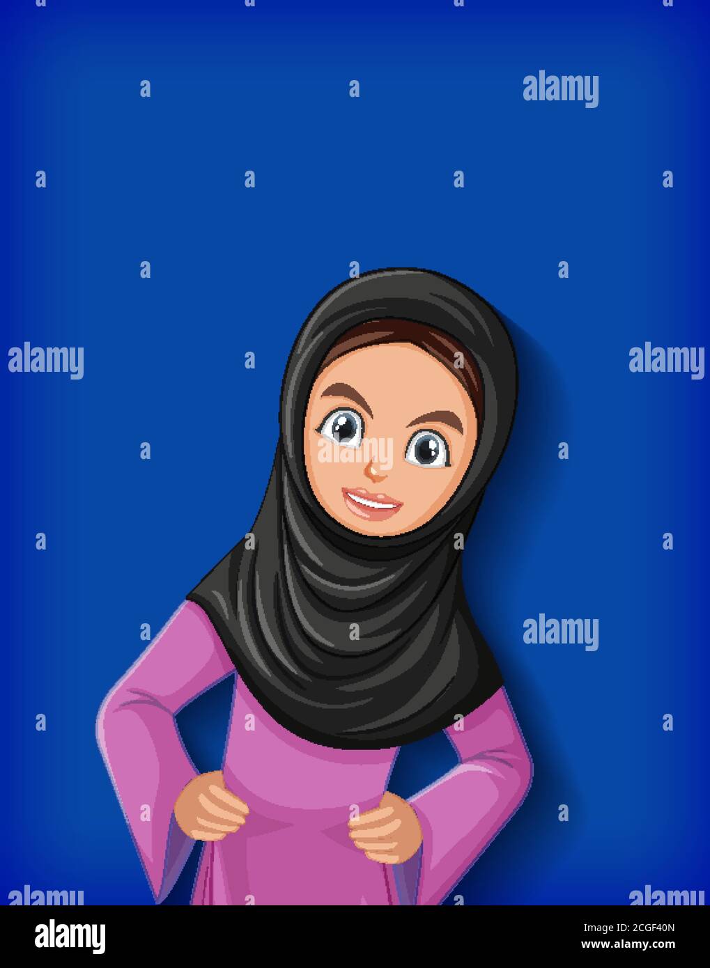 Beautiful arabic lady cartoon character illustration Stock Vector Image ...