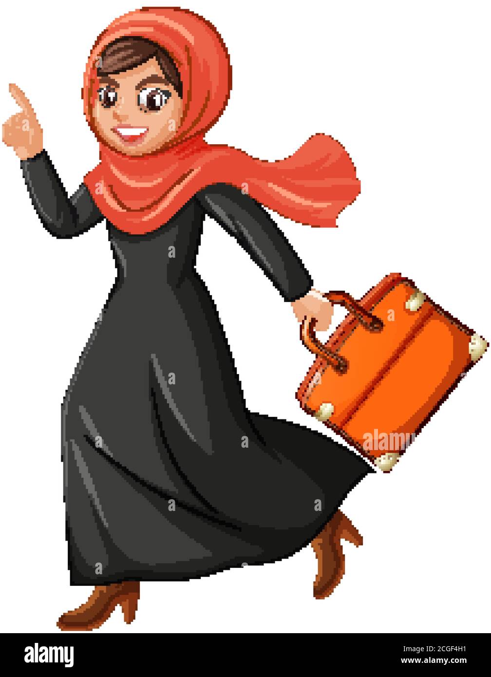 Beautiful arabic lady cartoon character illustration Stock Vector Image ...