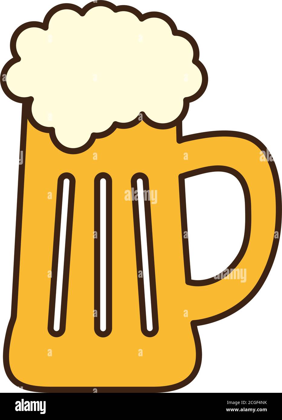 beer glass line and fill style icon vector design Stock Vector Image ...