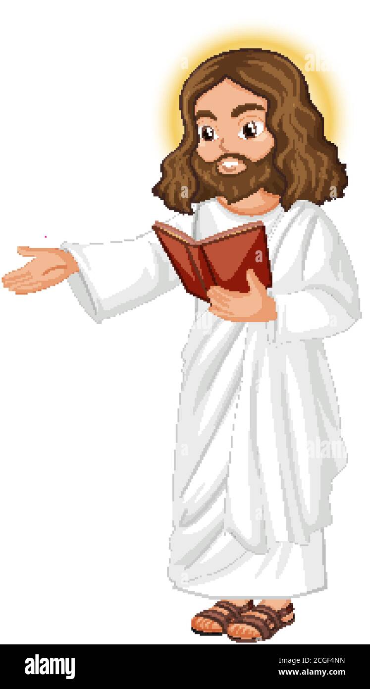 Jesus preaching in standing position character illustration Stock ...