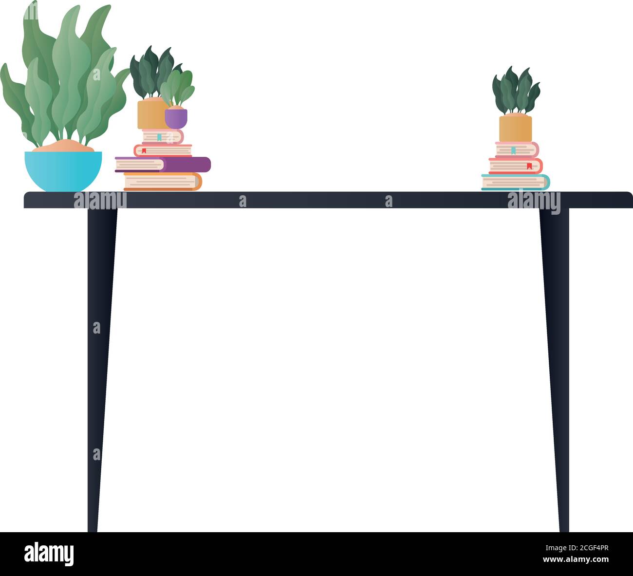 Books plants home interior Stock Vector Images - Alamy