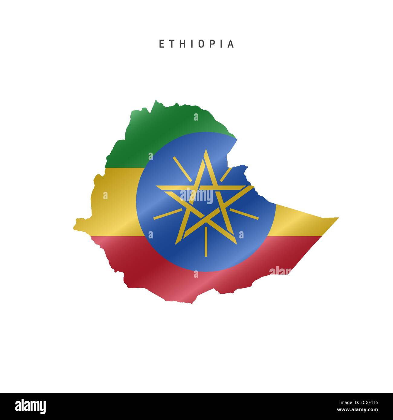 Waving flag map of Ethiopia. Vector illustration Stock Vector Image ...