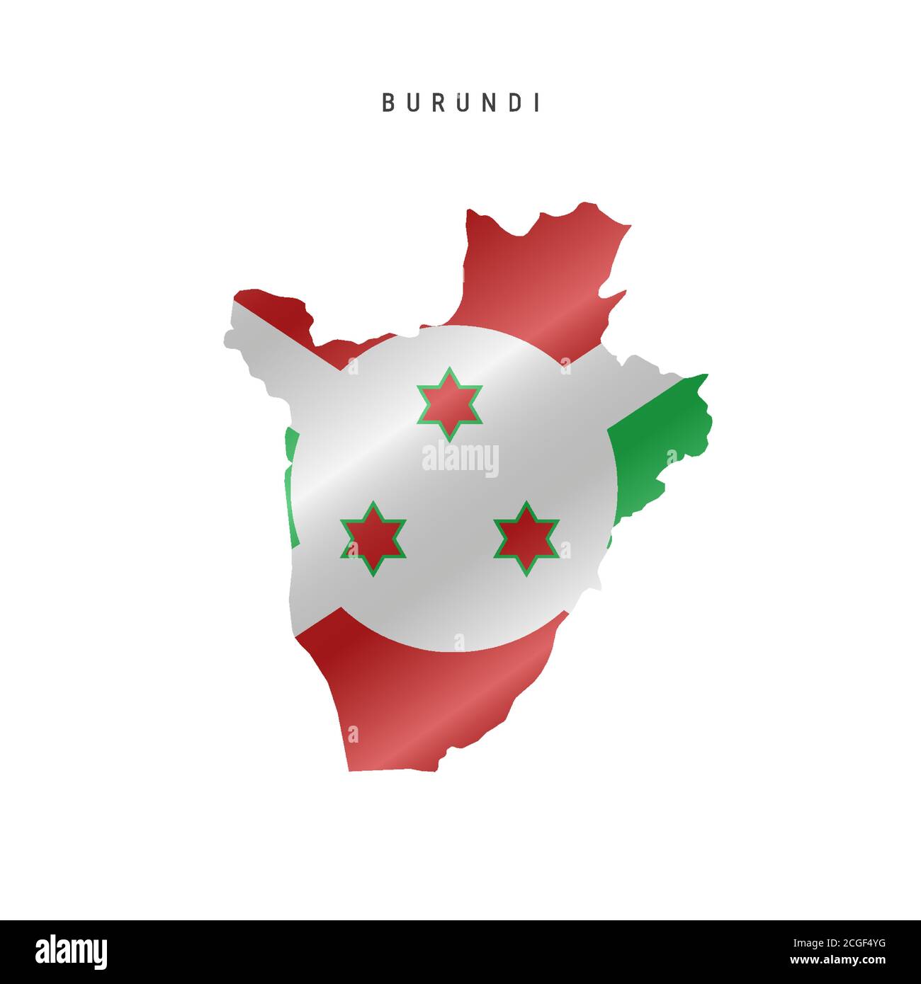 Waving Flag Map Of Burundi Vector Illustration Stock Vector Image