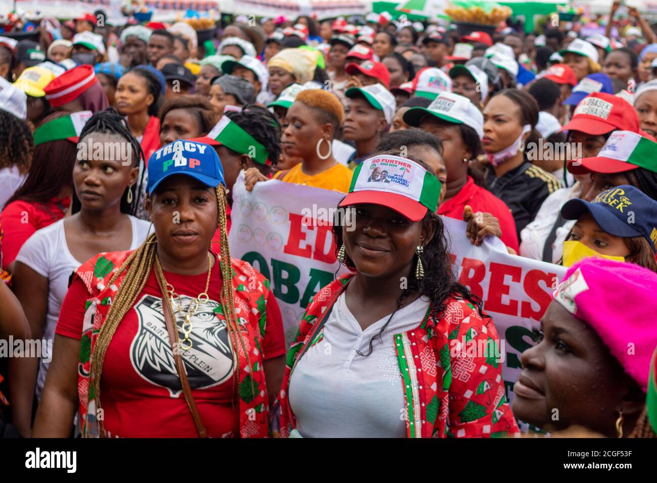 Edo state governorship election 2020. PDP women campaign with Governor ...
