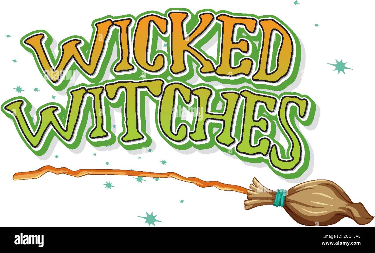 Wicked witches logo on white background illustration Stock Vector Image ...