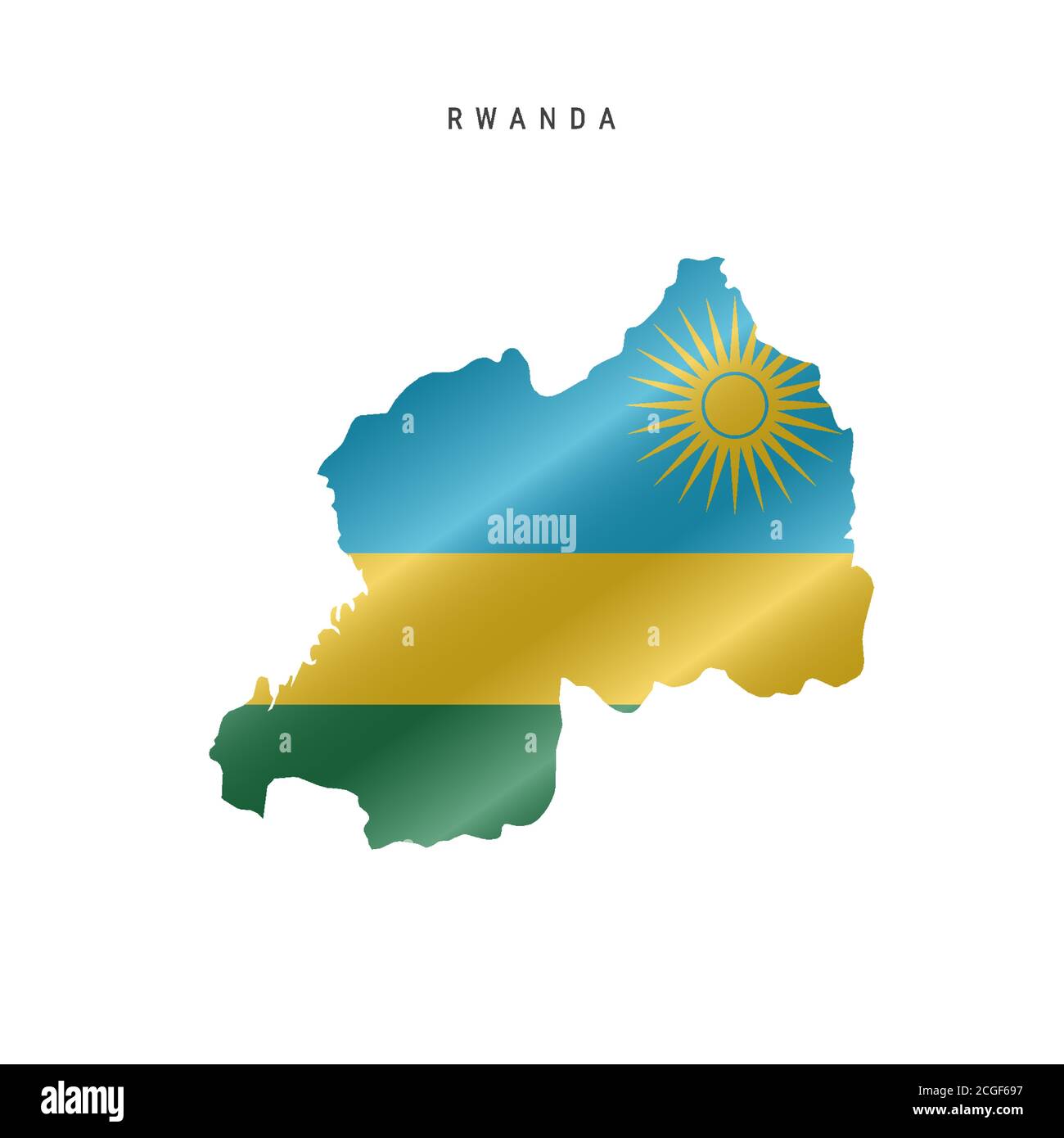 Waving flag map of Rwanda. Vector illustration Stock Vector Image & Art - Alamy