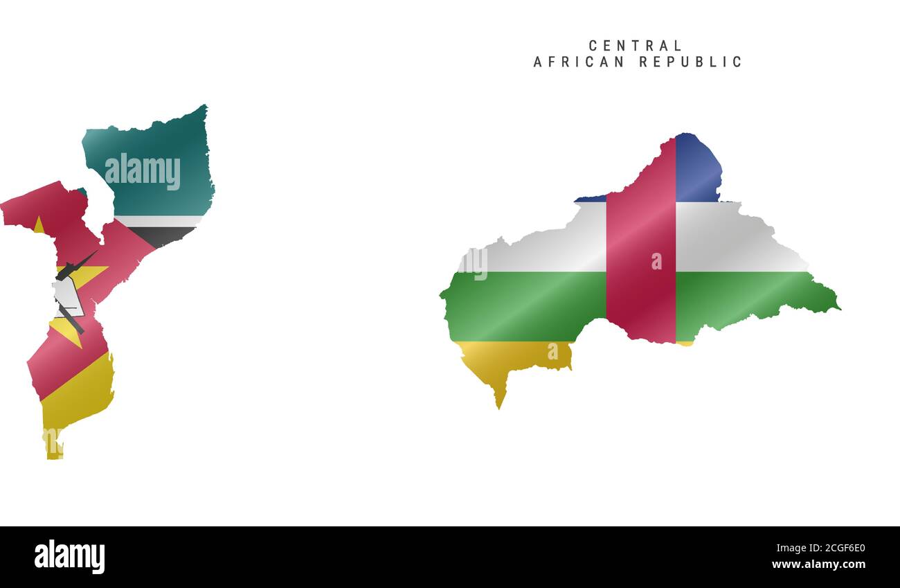 Waving flag map of Central African Republic. Vector illustration Stock ...