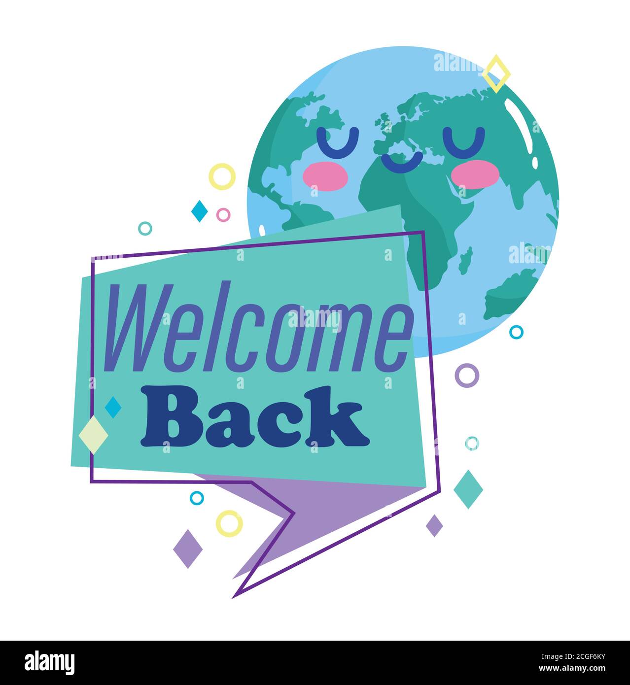 reopening, welcome back cartoon planet speech bubble vector ...