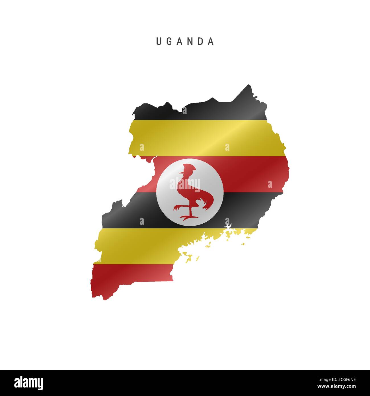 Waving Flag Map Of Uganda Vector Illustration Stock Vector Image And Art