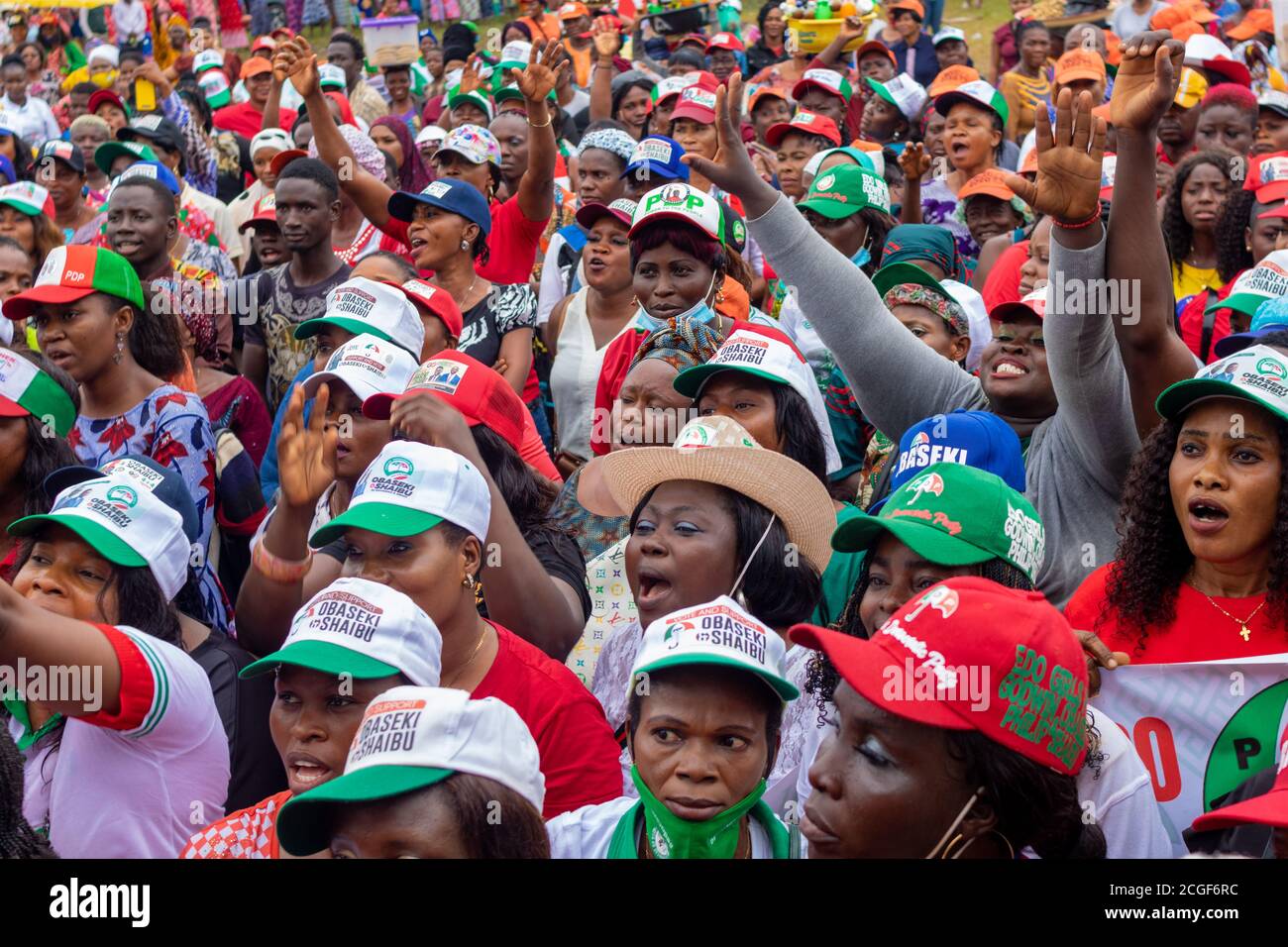 Edo state governorship election 2020. PDP women campaign with Governor ...