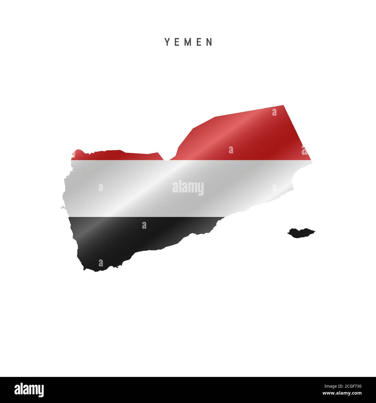 Waving flag map of Yemen. Vector illustration Stock Vector Image & Art ...