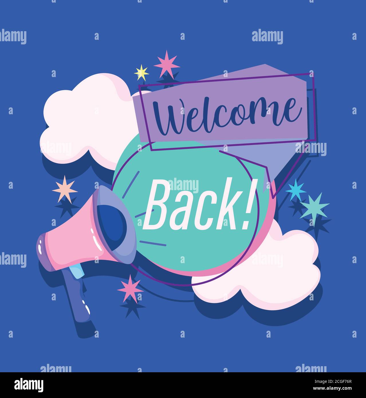 reopening, welcome back announce restart business vector illustration ...