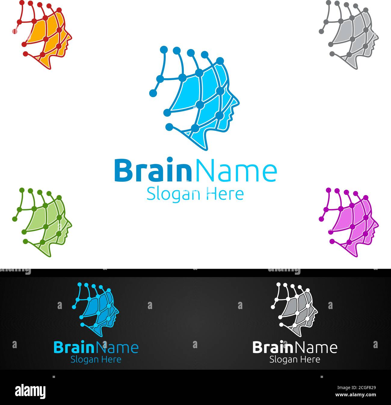 Human brain tech vector vectors hi-res stock photography and images - Alamy