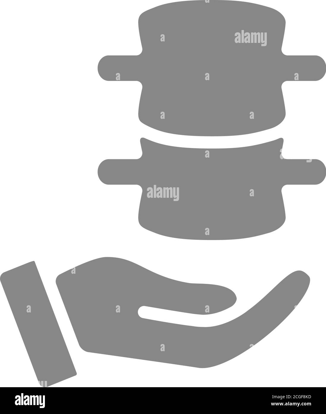 Human spine on hand grey icon. Disease prevention symbol Stock Vector ...